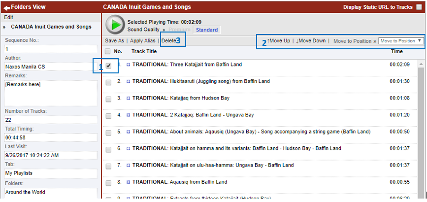 Delete and Edit Track Details (Using Alias) – Naxos