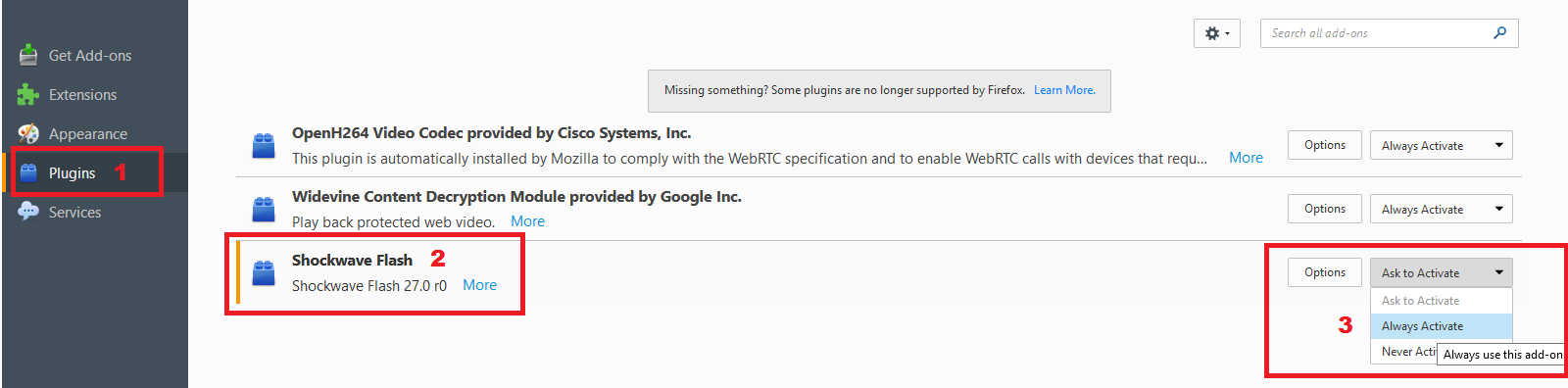 Enable Flash Player in Firefox (version 55.0.3 onwards) – Naxos